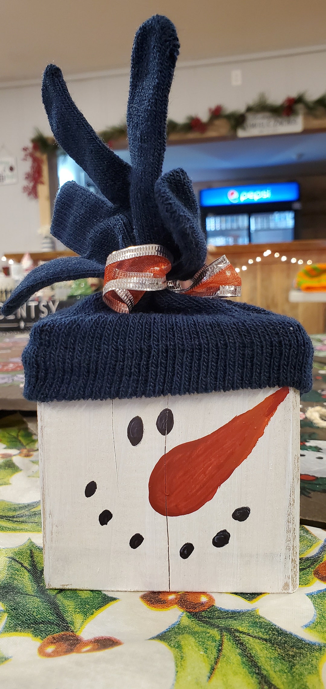 Rustic Wooden Snowman Face With Hat. - Etsy