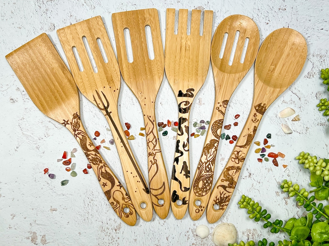 Maritime Kitchen Utensils - Custom Engraved Bamboo Utensils ...