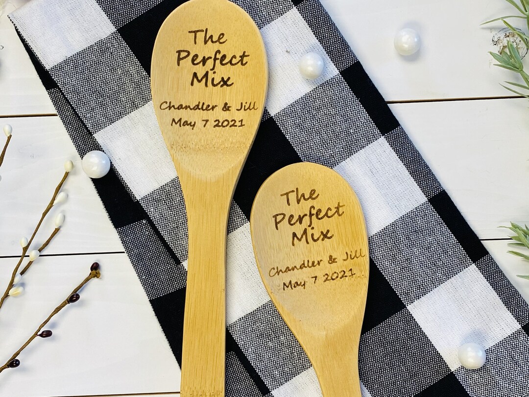 Custom Engraved Wooden Spoons - Personalized Bamboo Kitchen Utensils ...
