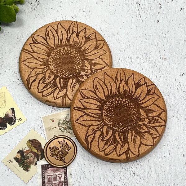 Sunflower Coasters - Etsy