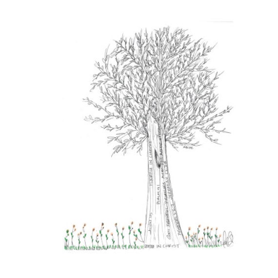 Prayer Tree Doodle Flourish | Etsy
