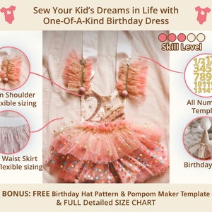 Princess Dress Sewing Pattern, Layered Tulle Ruffles, Birthday Party ...