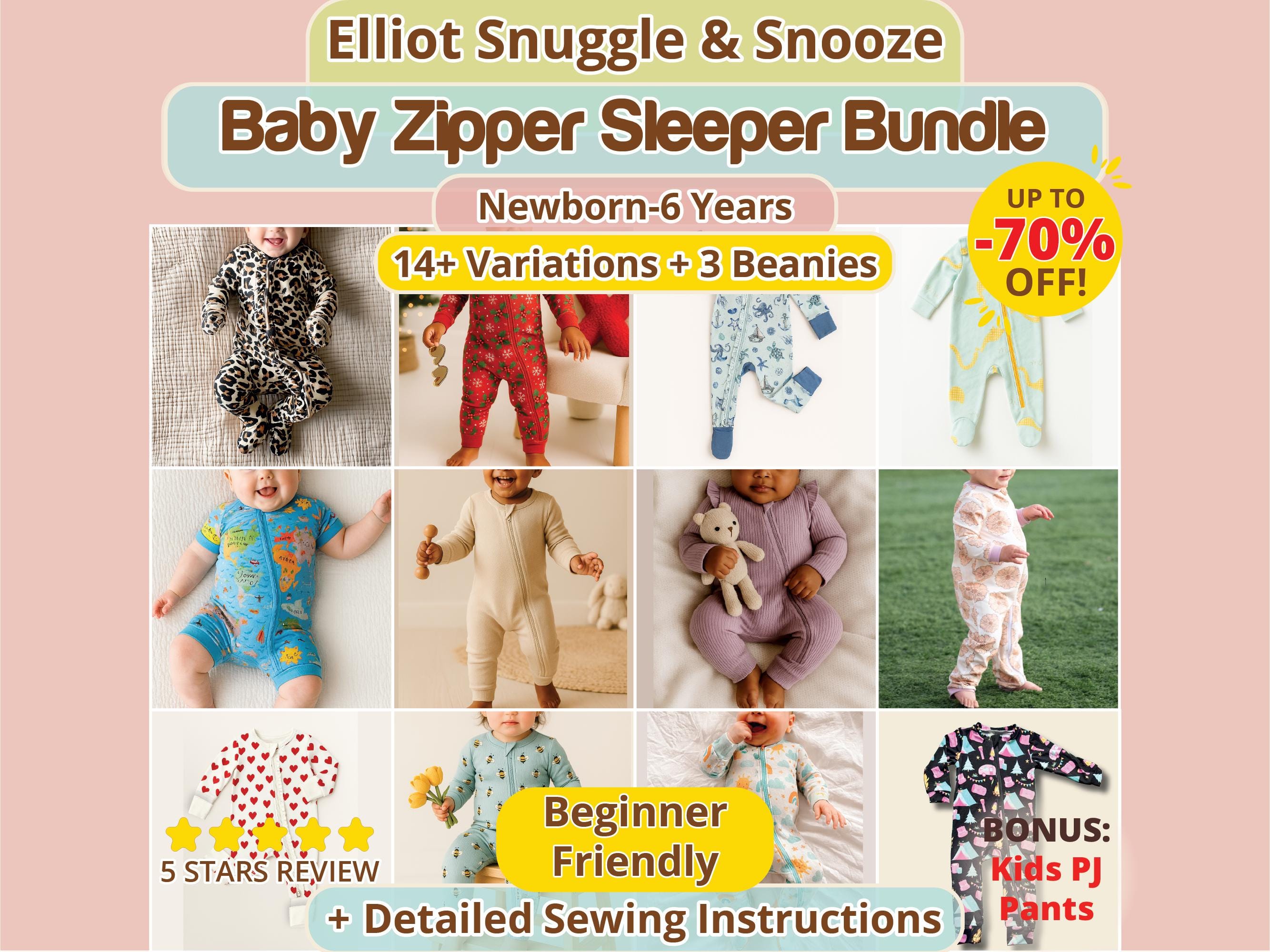 Baby Zipper Sleeper With Zipper Guard Bundle | Foldable Footies ...