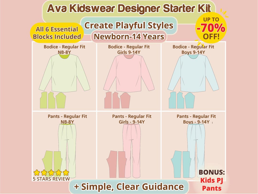 Kids Bodice Pants Basic Block Pdf Pattern, Baby Bodice Sloper Toddler ...