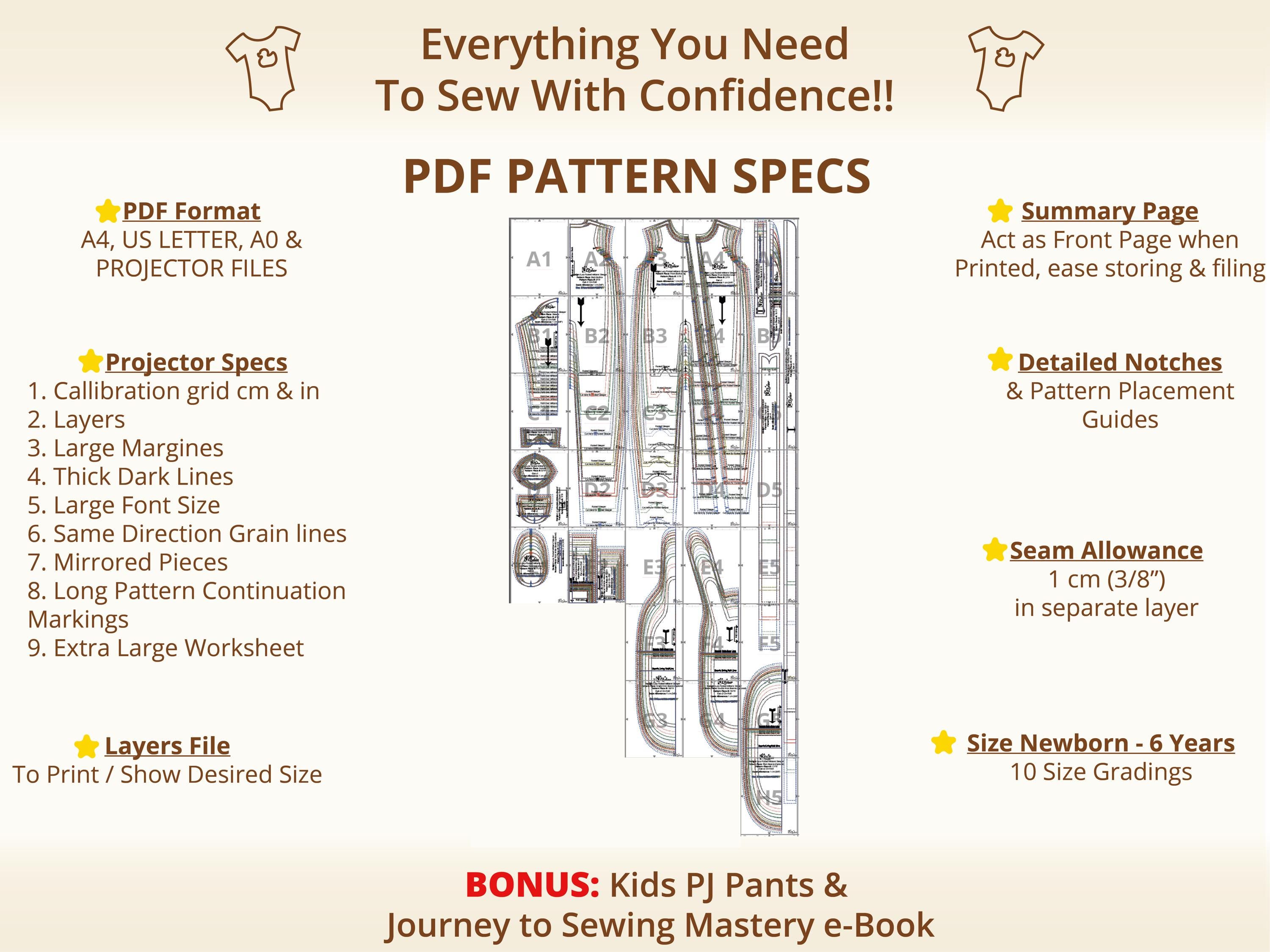 Footed Baby Zipper Sleeper Sewing Pattern With Mittens Infant Footie ...