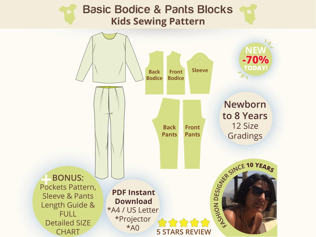 Saving Bundle: Kid Basic Bodice Block Sloper and Basic Pants Basic ...