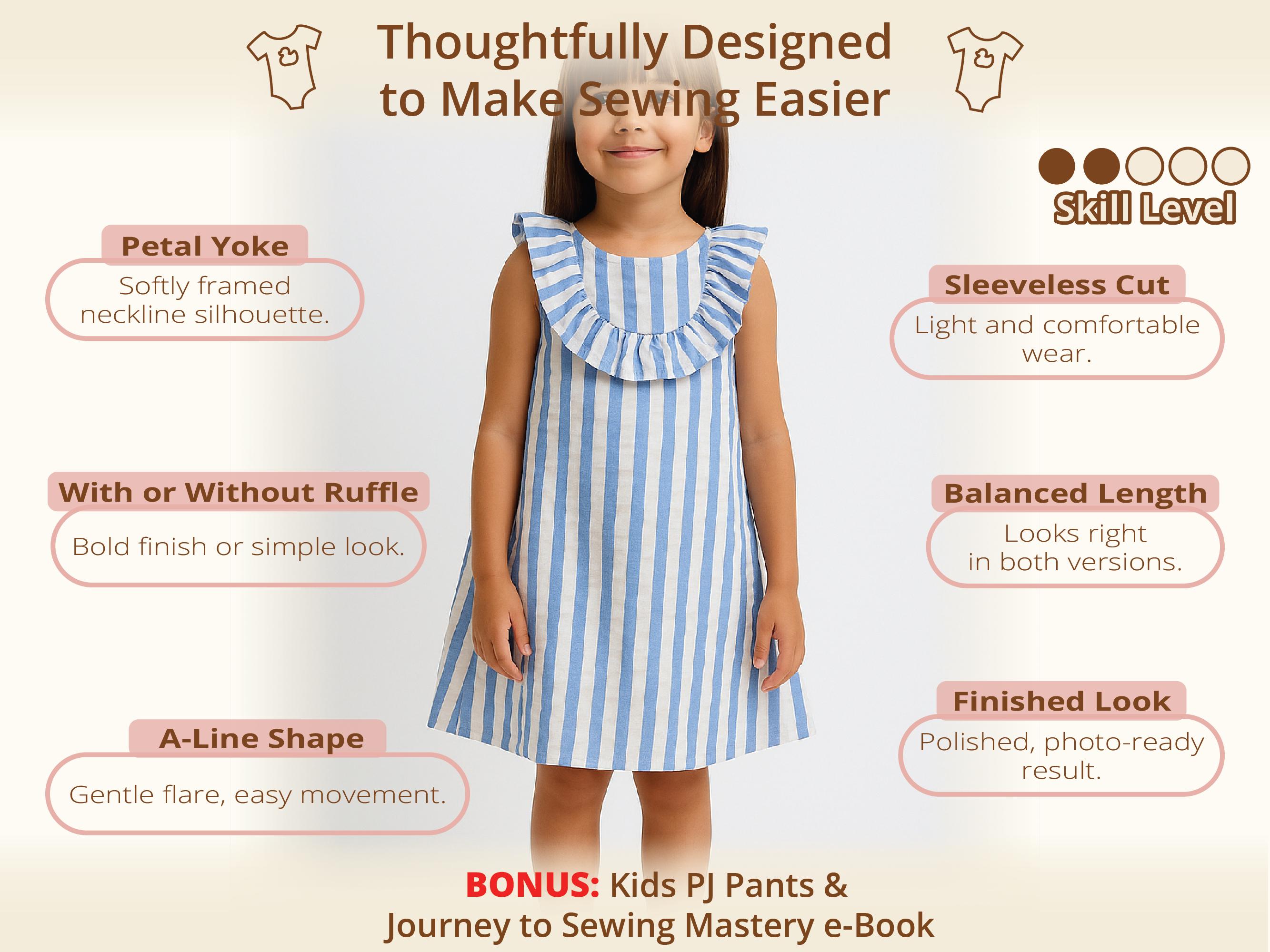 Girls Summer Dress PDF Sewing Pattern, Kids Sundress Pattern, A Line ...