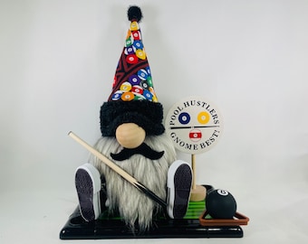 Gnome Style Pool Playing Gnomebilly, Hand Carved Billiards Player! - Etsy