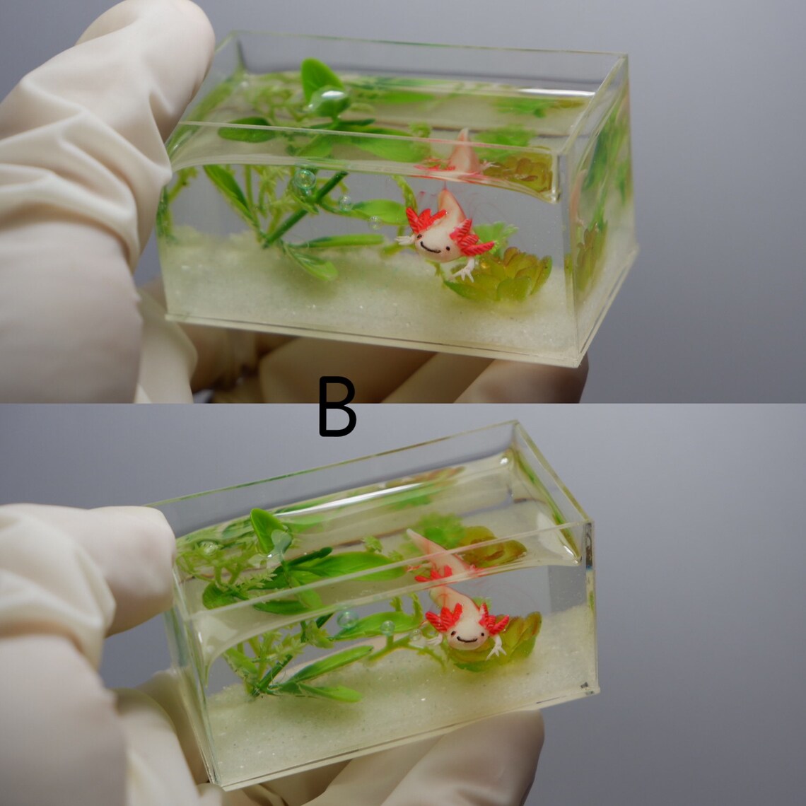 Miniature Clay Axolotl Smiling in the Tank - Etsy