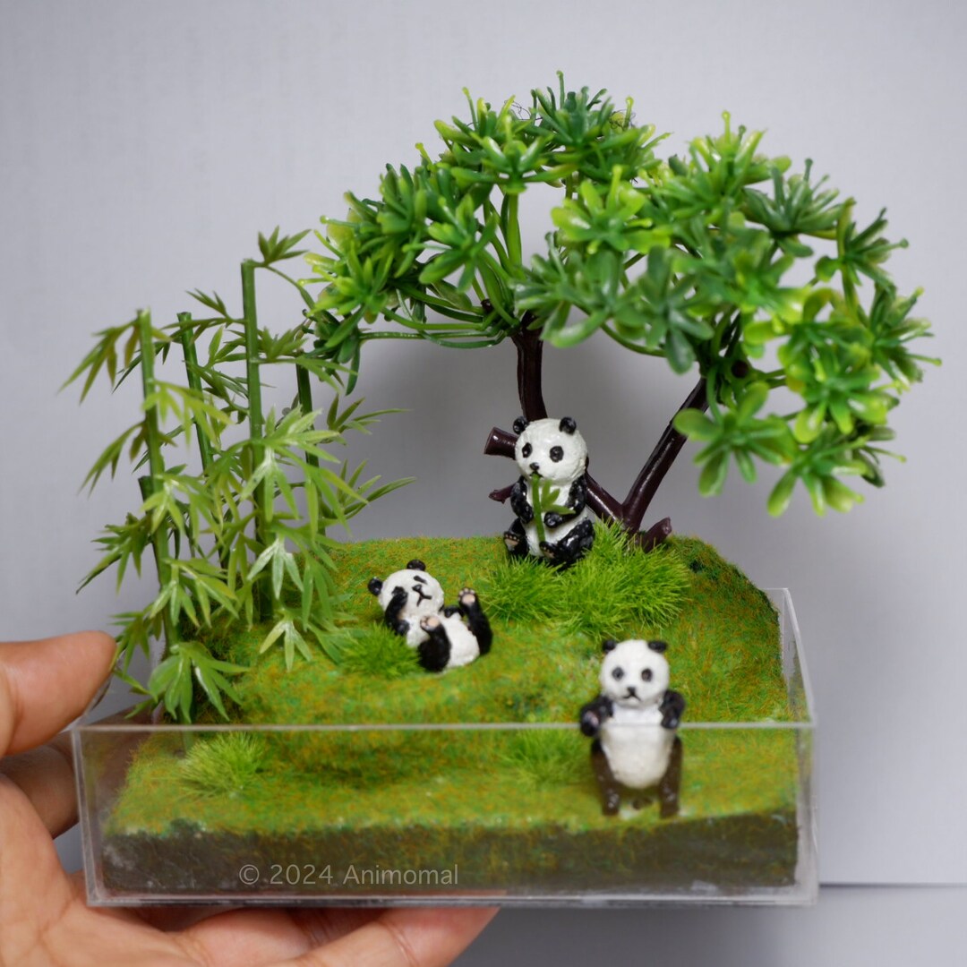 Miniature Clay Panda Garden - Etsy