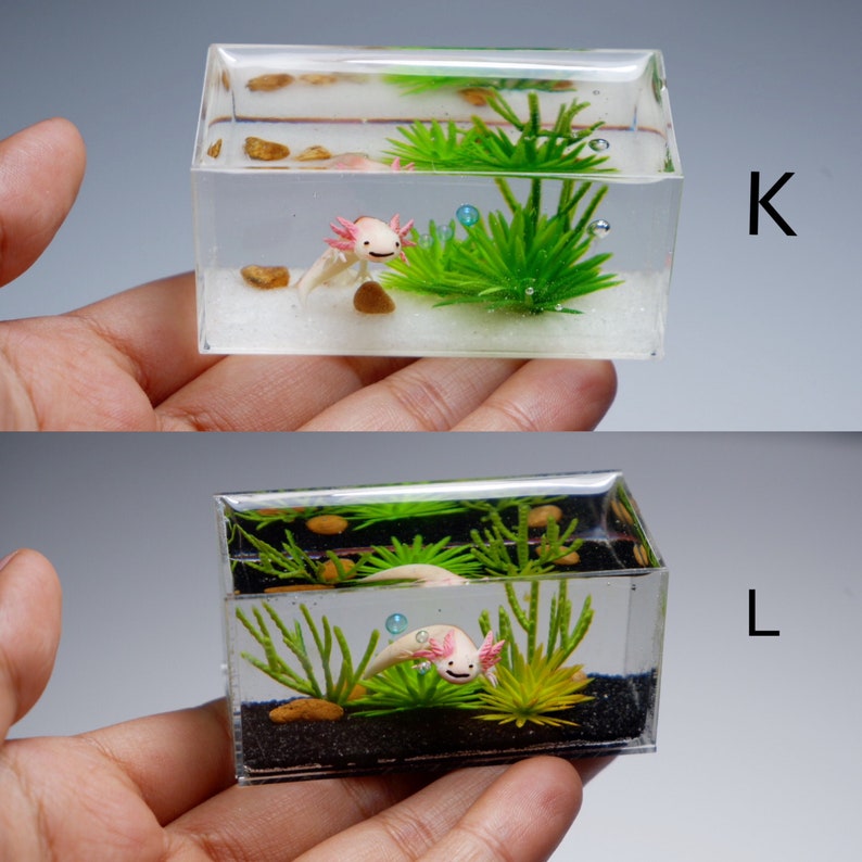 Miniature Clay Axolotl Smiling in the Tank - Etsy