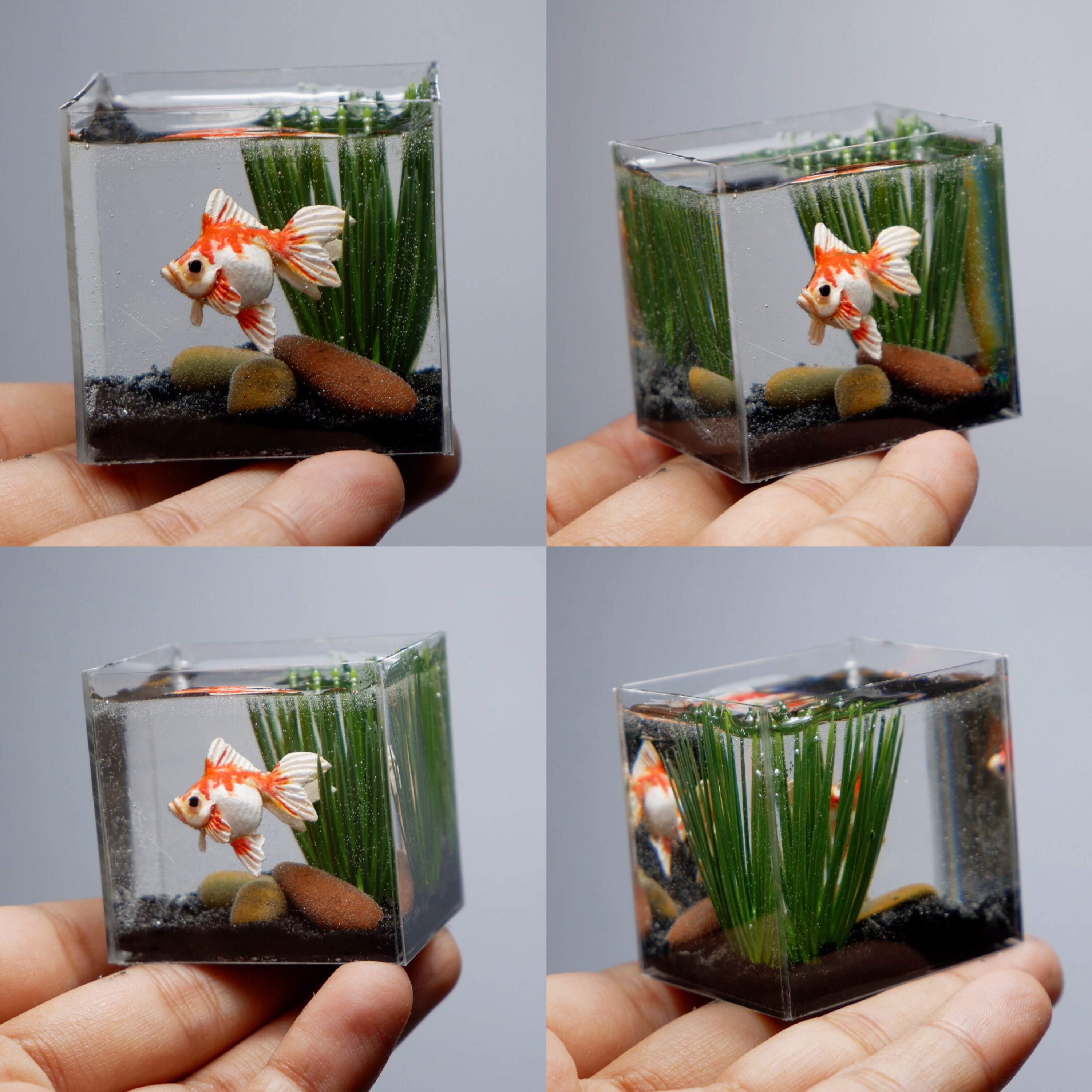 Miniature Clay Goldfish in the Tank - Etsy