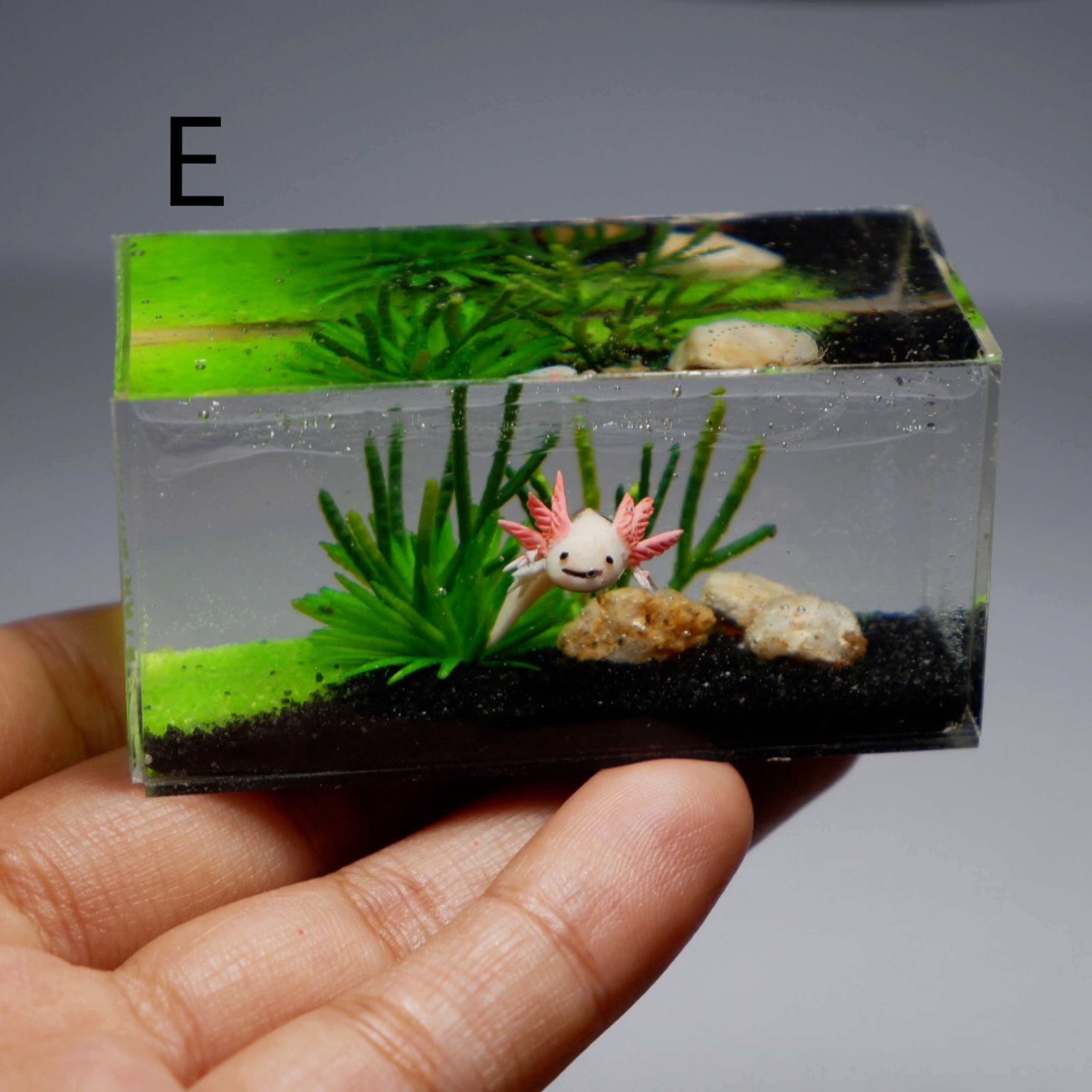 Miniature Clay Axolotl Smiling in the Tank - Etsy