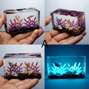 Miniature Axolotl Tank With Skull and Hand ( Glow in the Dark) - Etsy