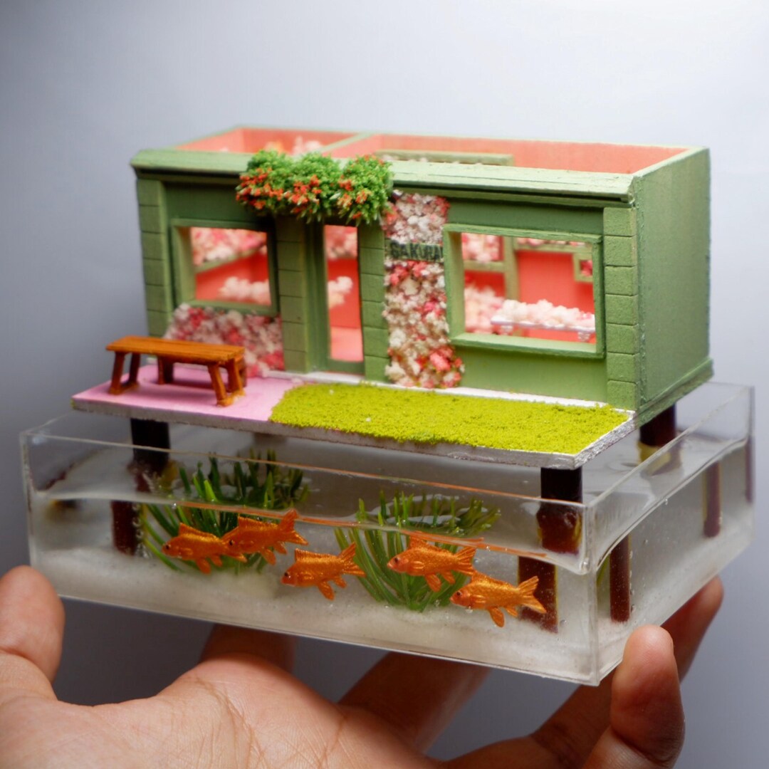 Miniature Clay Goldfish Tank With the Flower Shop - Etsy