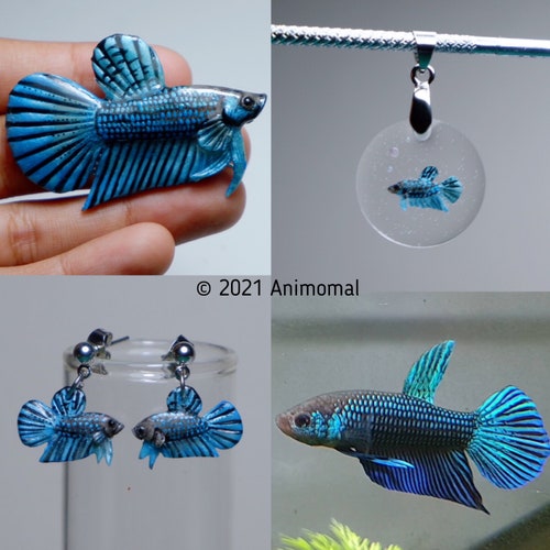 Betta Fish Necklace Custom Pet Portrait Aquarium Necklace | Etsy
