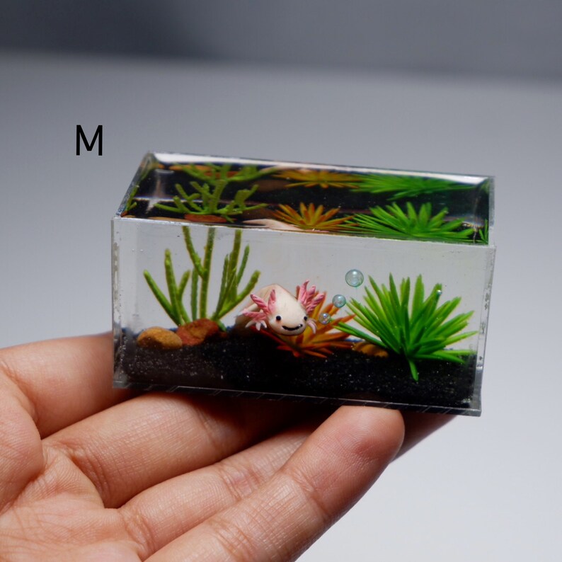 Miniature Clay Axolotl Smiling in the Tank - Etsy
