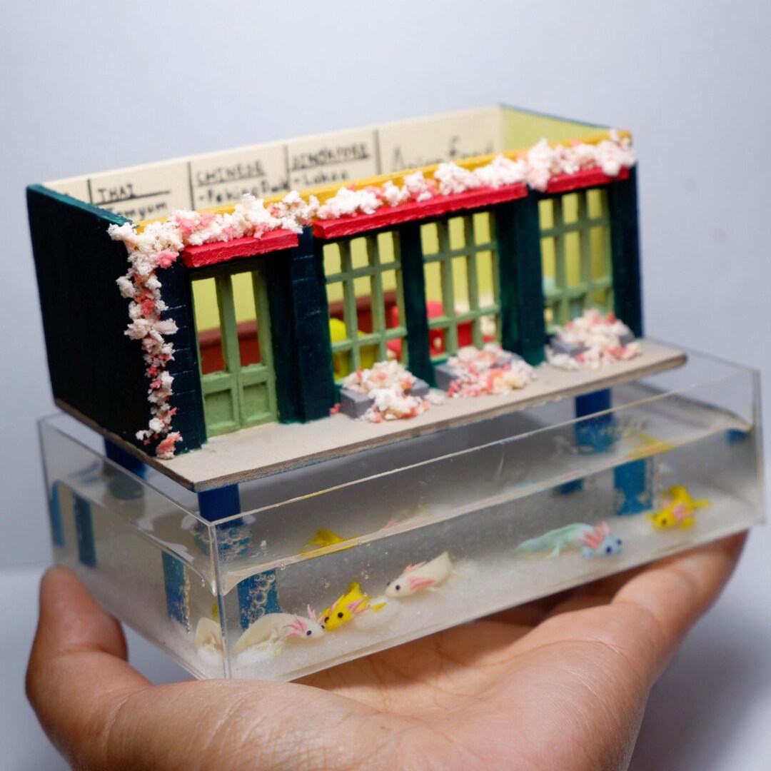 Miniature Clay Axolotl Tank With the Restaurant - Etsy