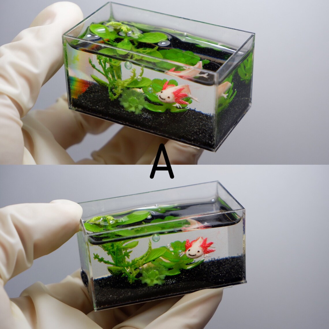 Miniature Clay Axolotl Smiling in the Tank - Etsy