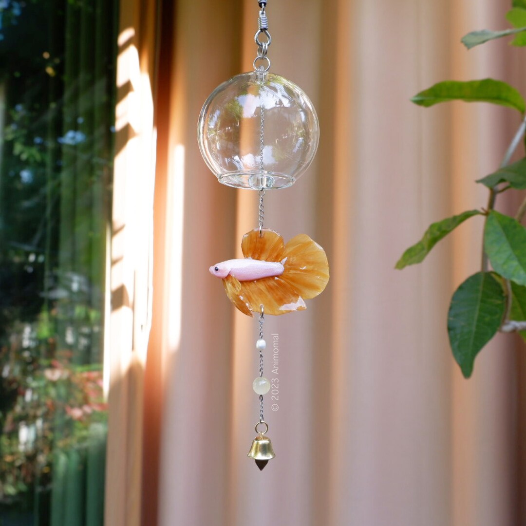 Real Gerbera Flower Betta Wind Chime , Furin , Glass Wind Chime - Etsy