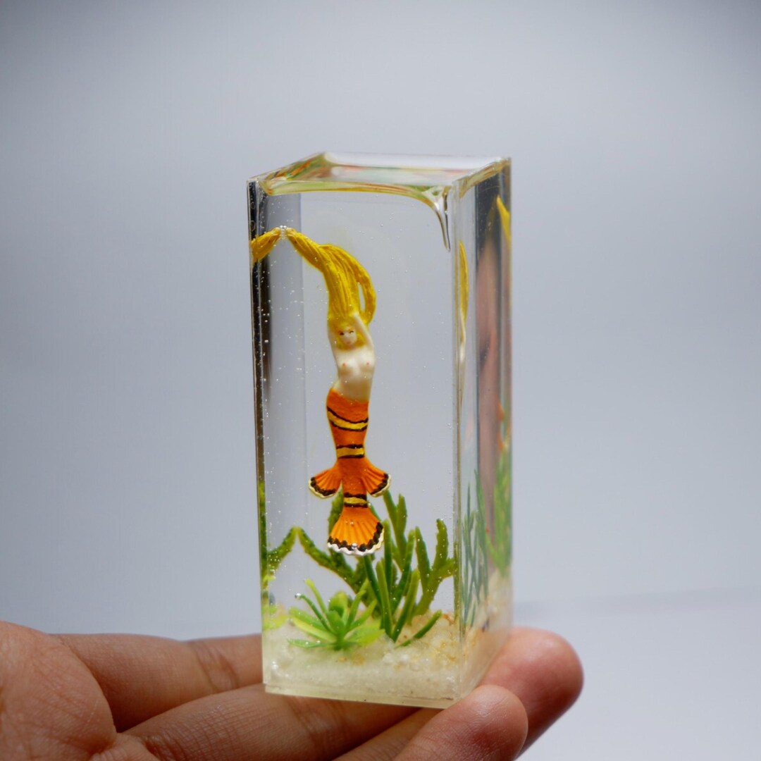 Miniature Mermaid With Clownfish Tail in the Tank - Etsy