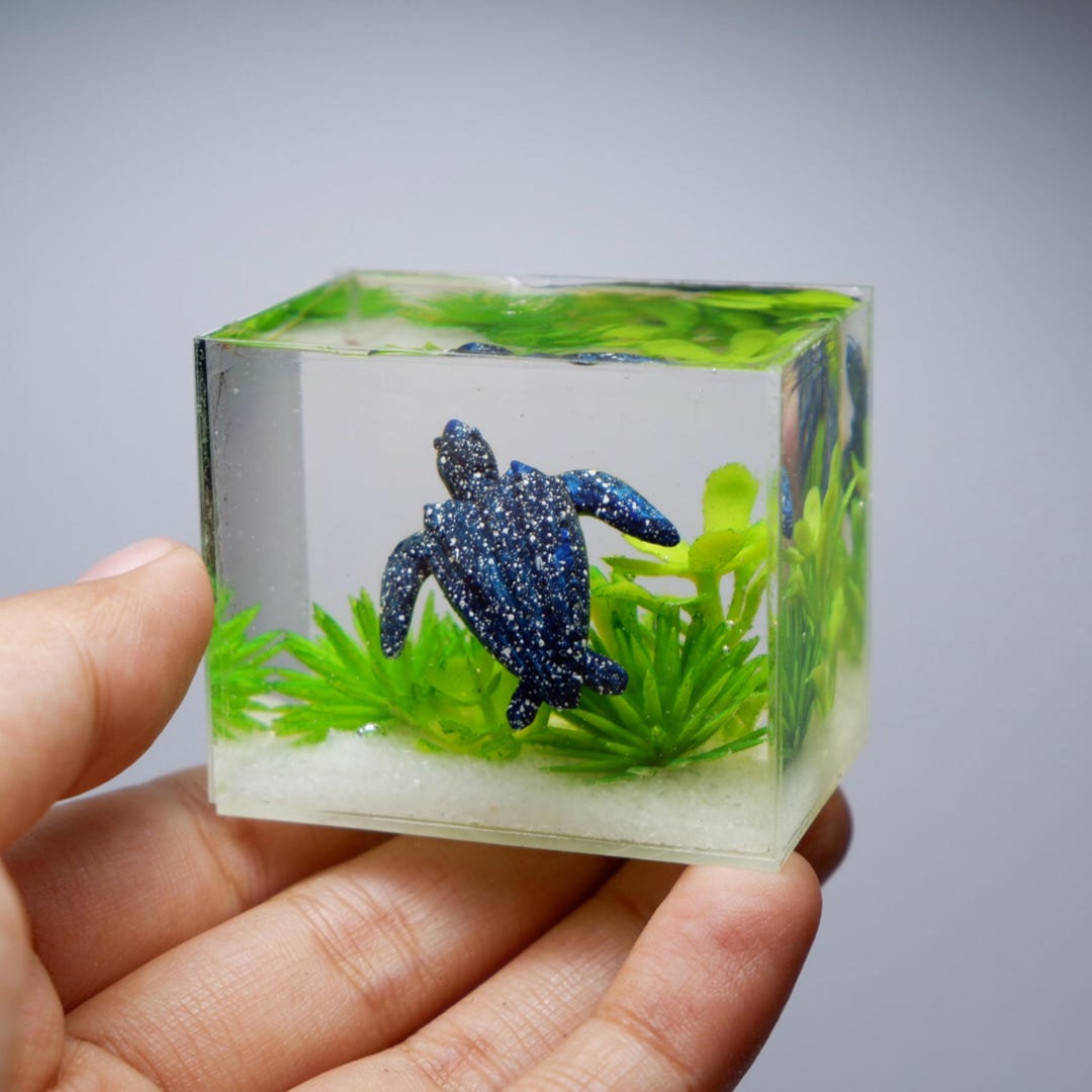 Miniature Leatherback Sea Turtle in the Tank - Etsy