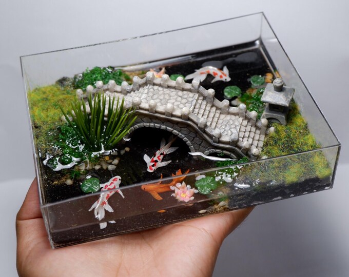 Miniature Clay Koi Fish With Zen Garden - Etsy