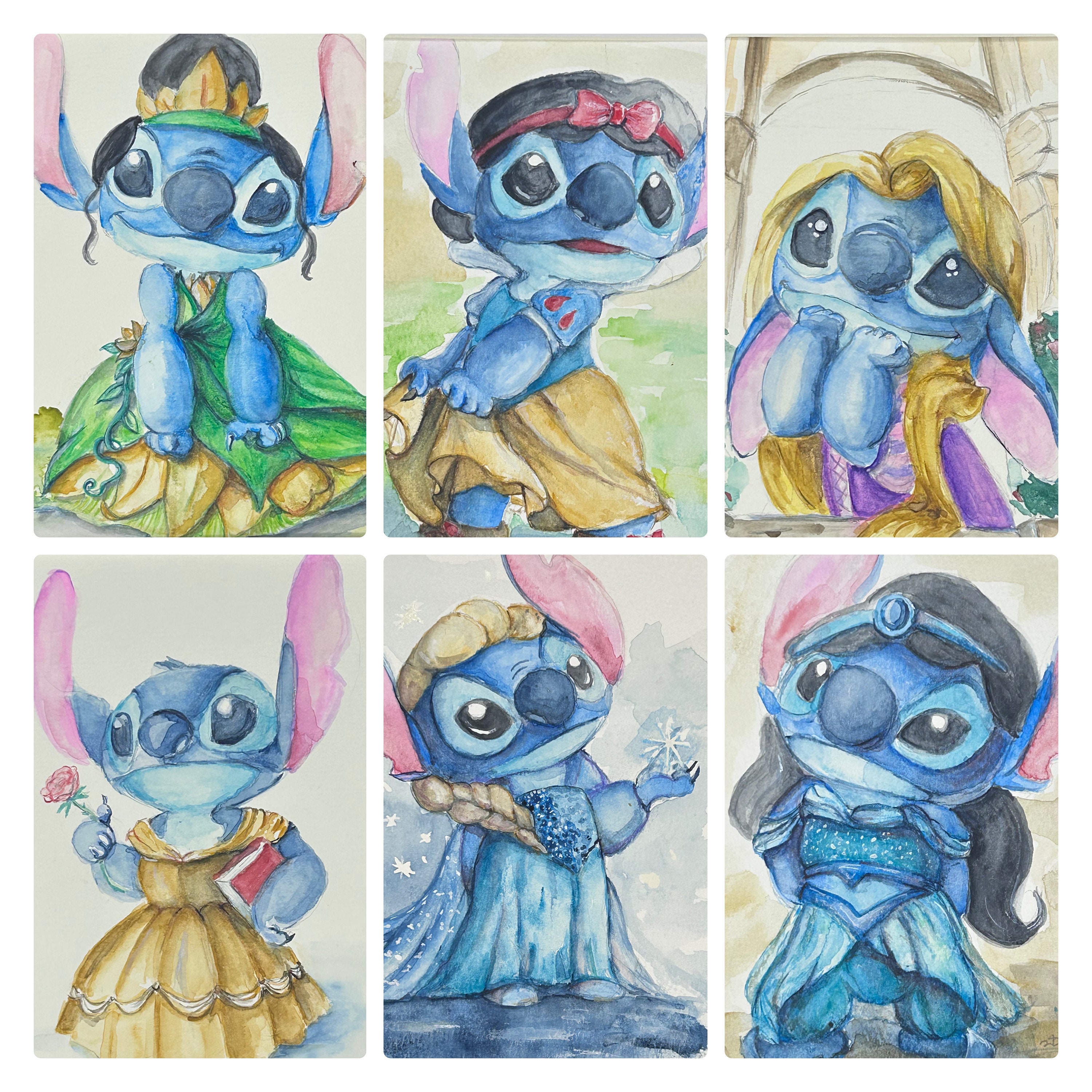 Disney Fan Art Stitch Crossover Disney Princess Original - Etsy