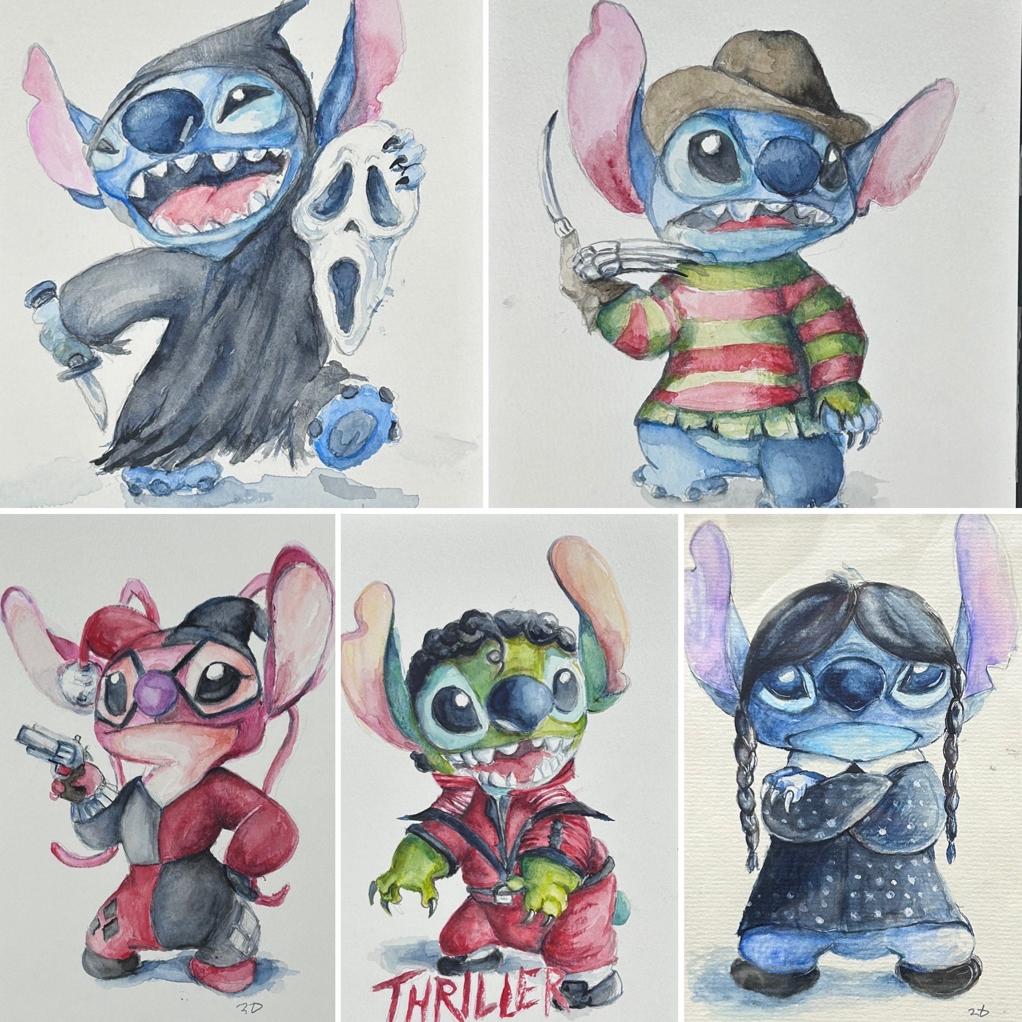 Disney Fan Art Stitch Crossover Halloween Original - Etsy