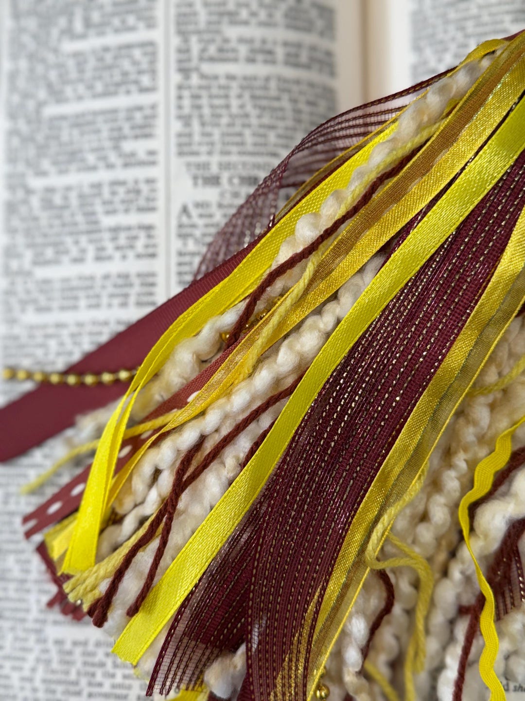 BIBLE TASSEL BOOKMARK, Maroon & Gold Bookmark, Christian Books ...