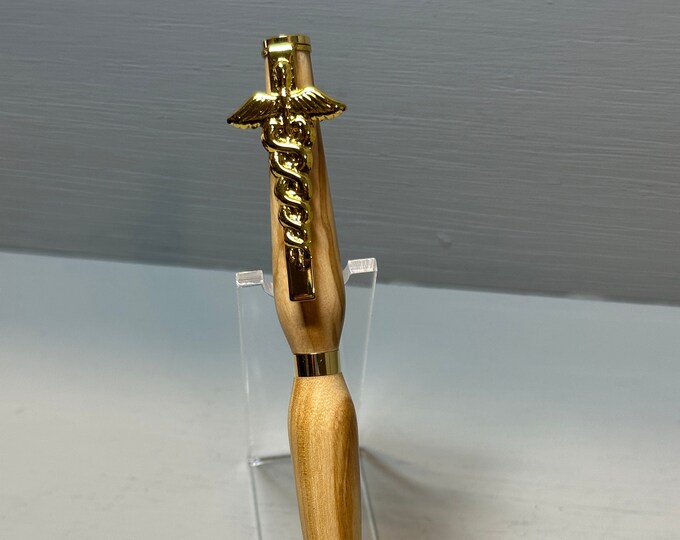 The Hermes - a Caduceus Slim-style Pen Made of Olivewood - Etsy