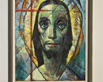 Pointillism Painting of Jesus on the Crossreligious Oil - Etsy