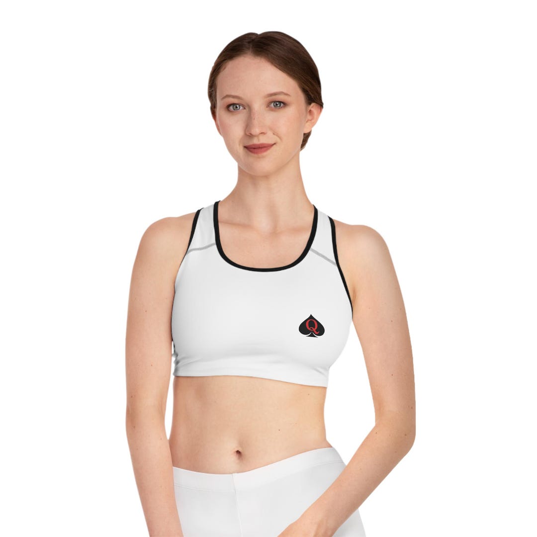 Queen of Spades, Sports Bra, Hot Wife, Perfect for Workout & Yoga, Gym Essentials, Fitness ...