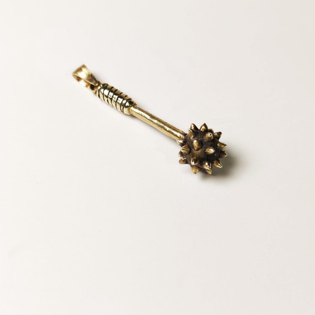 Mace Pendant, Mens Jewelry, Pendant for Mens, Birthday Gift, Gold Color ...