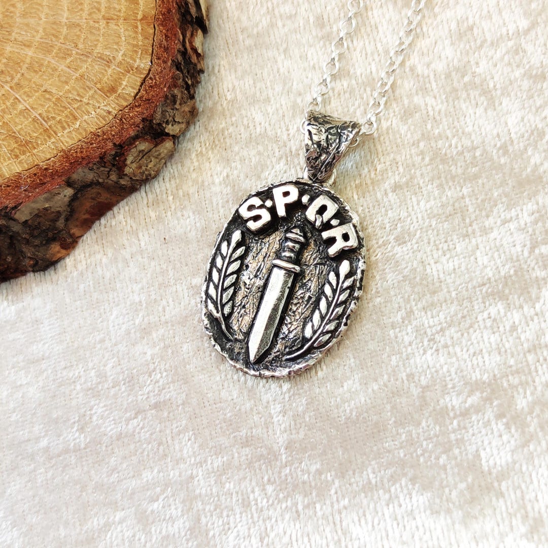 Men Jewellery, SPQR Necklace, Roman Empire Senate and People of Rome ...