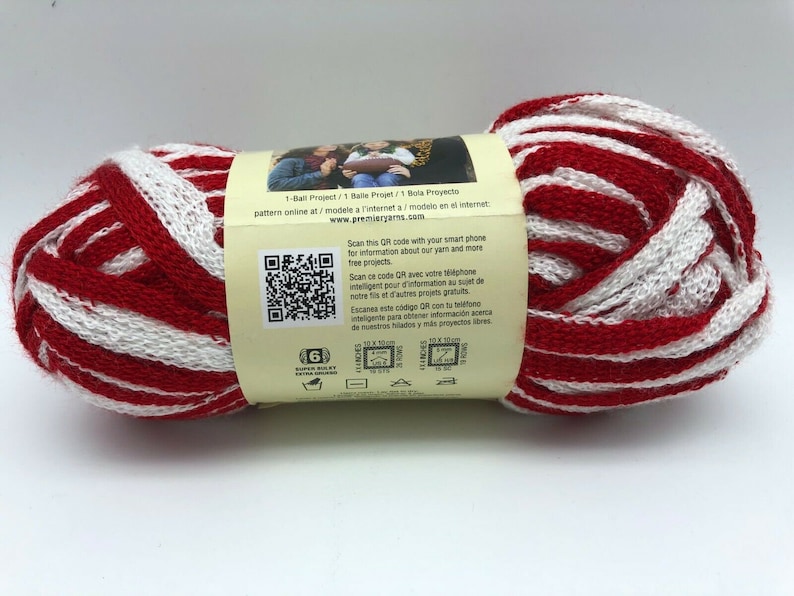 Premier, Starbella Stripes, on Edge 17-13, Red and White Yarn, Ruffle ...