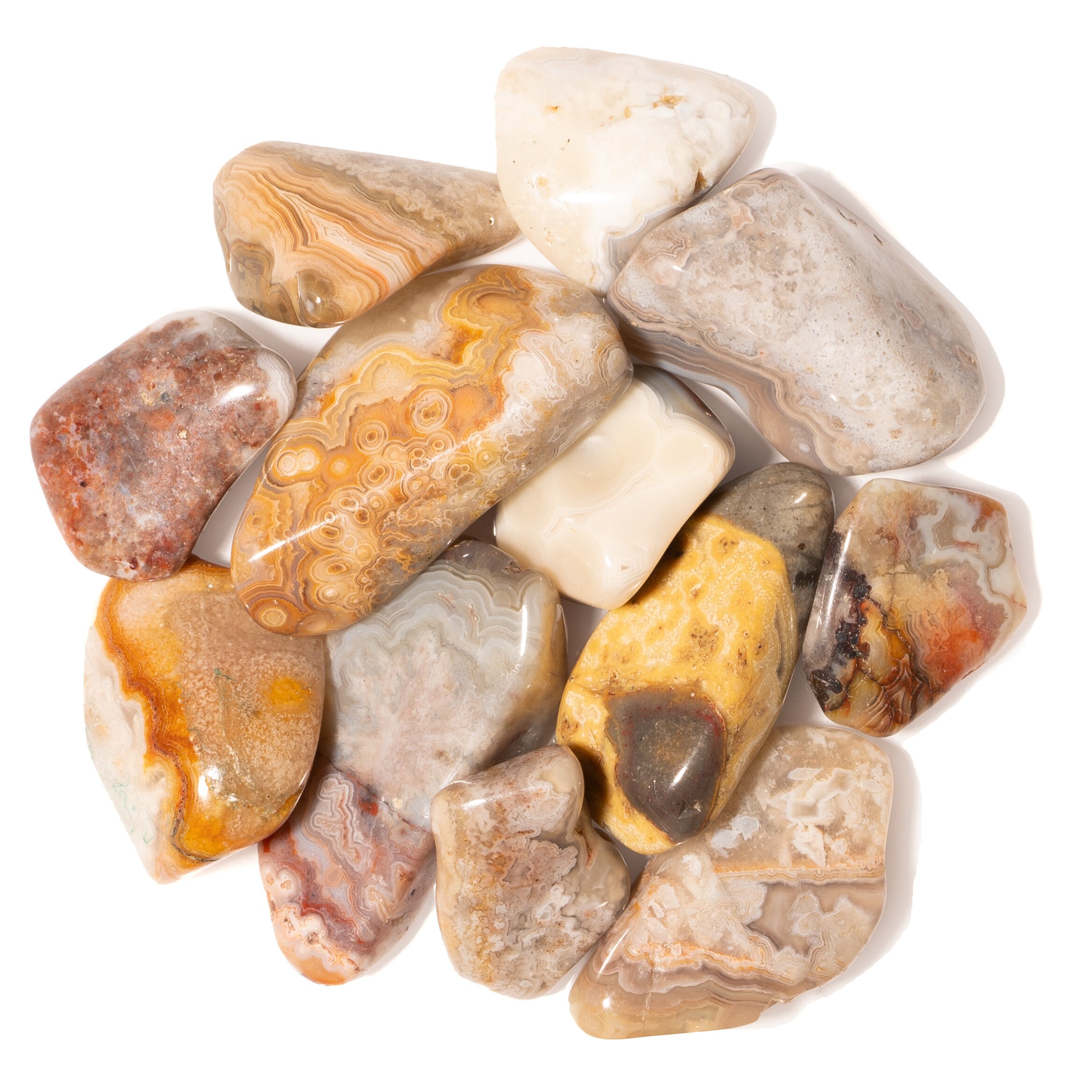 Mexican Crazy Lace Agate Tumbled Rock Bulk Gems and Stones - Etsy