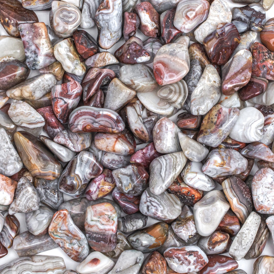 Mexican Crazy Lace Agate, Tumbled Rock, Bulk Gems and Stones, Wire ...