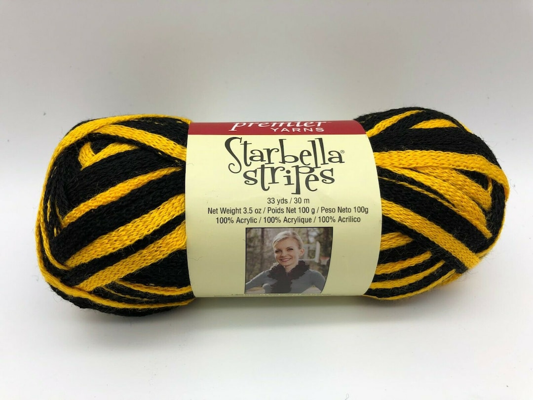 Premier Yarns, Starbella Stripes, Stinger 17-06, Black and Yellow Yarn ...