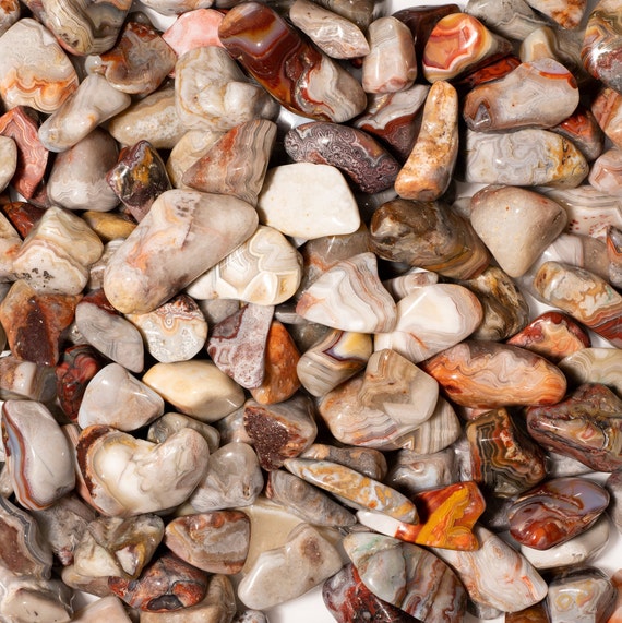 Mexican Crazy Lace Agate Tumbled Rock Bulk Gems and Stones - Etsy