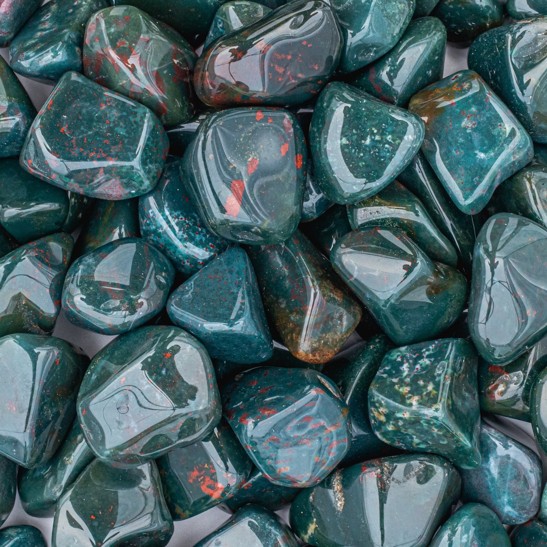 Tumbled Bloodstone, Heliotrope Stone, Small Gemstones, Bulk Gems, Wire ...