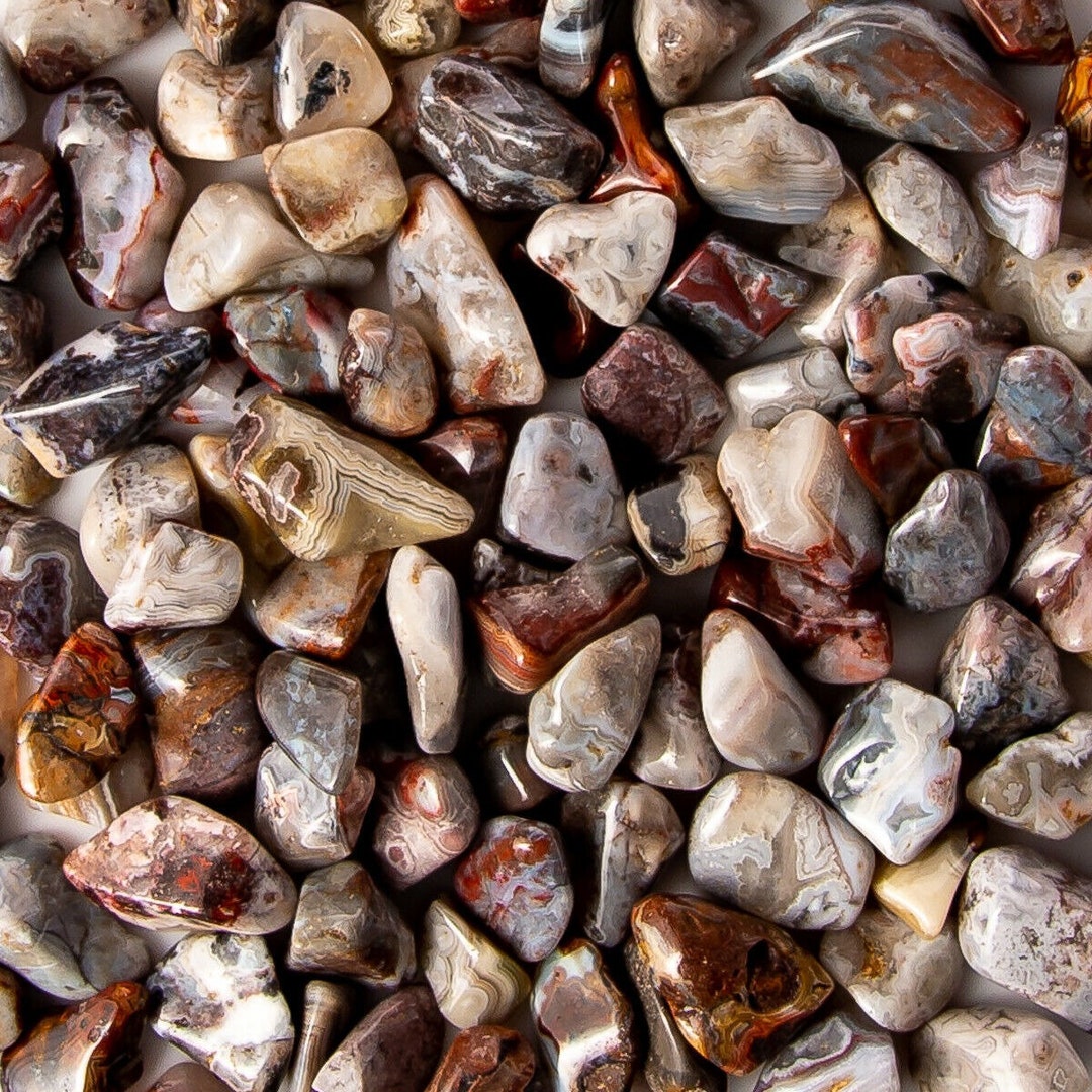 Mexican Crazy Lace Agate, Small Tumbled Stones, Bulk Gems, Wire ...