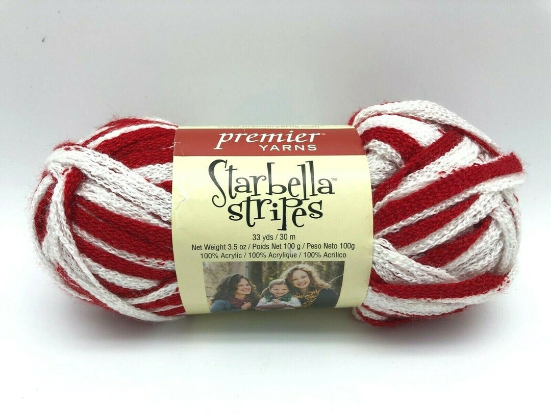 Premier, Starbella Stripes, on Edge 17-13, Red and White Yarn, Ruffle ...