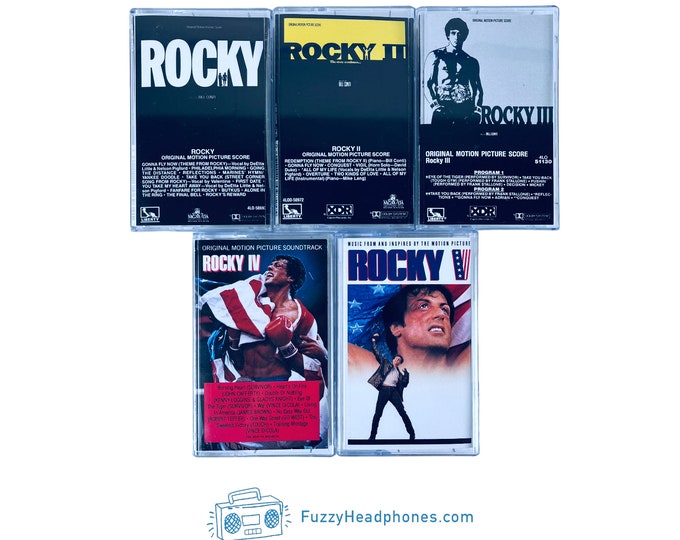 Rocky 1, 2, 3, 4, 5 Soundtrack Cassette Tapes (authentic Original US ...