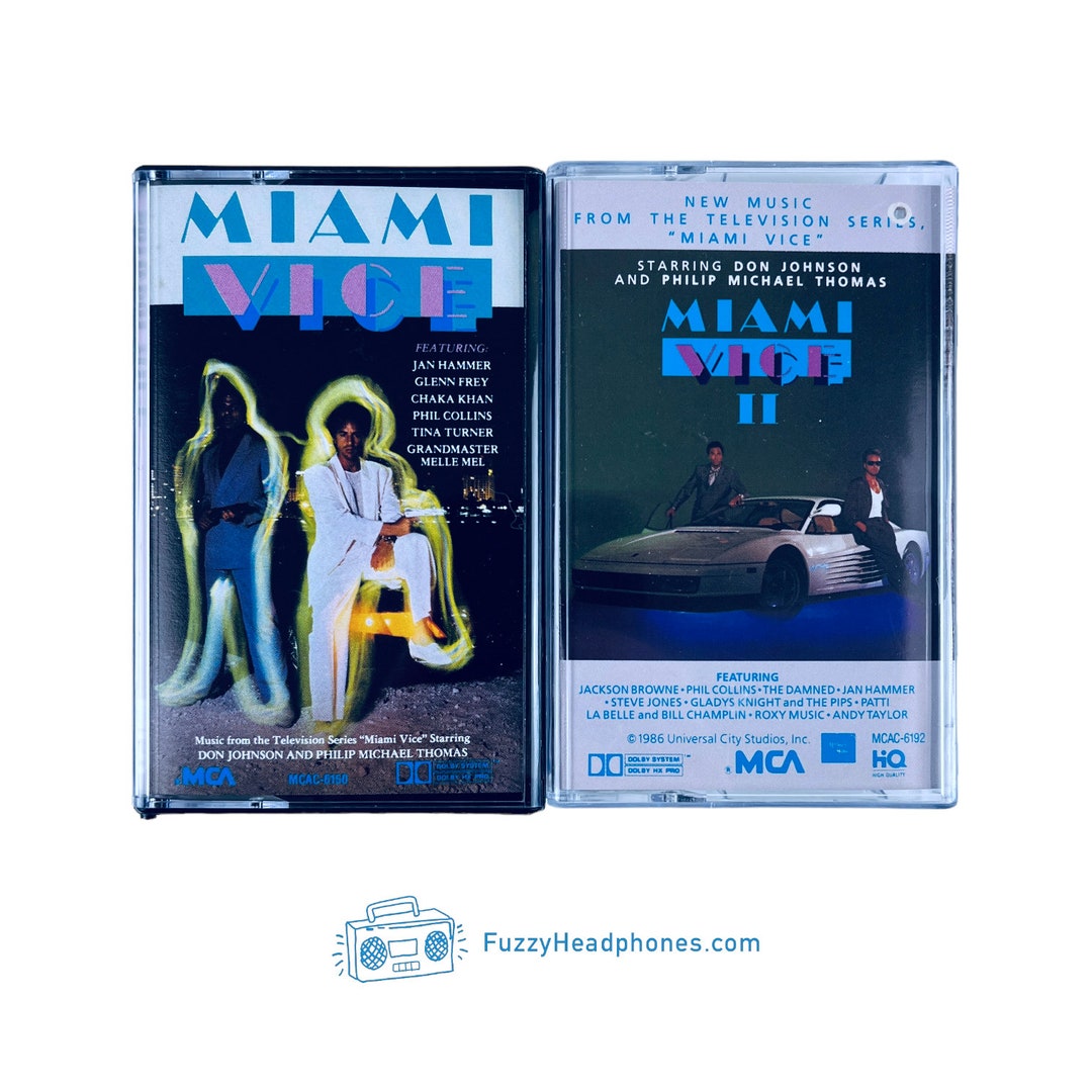 Miami Vice I & II Soundtrack Cassette Tapes Tested and Guaranteed Jan ...