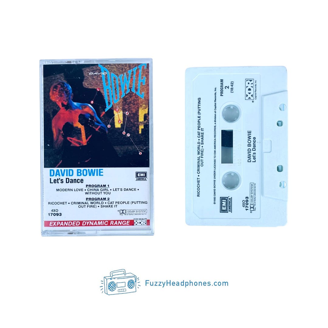 David Bowie Let's Dance Cassette Tape (1983) Modern Love, China Girl ...