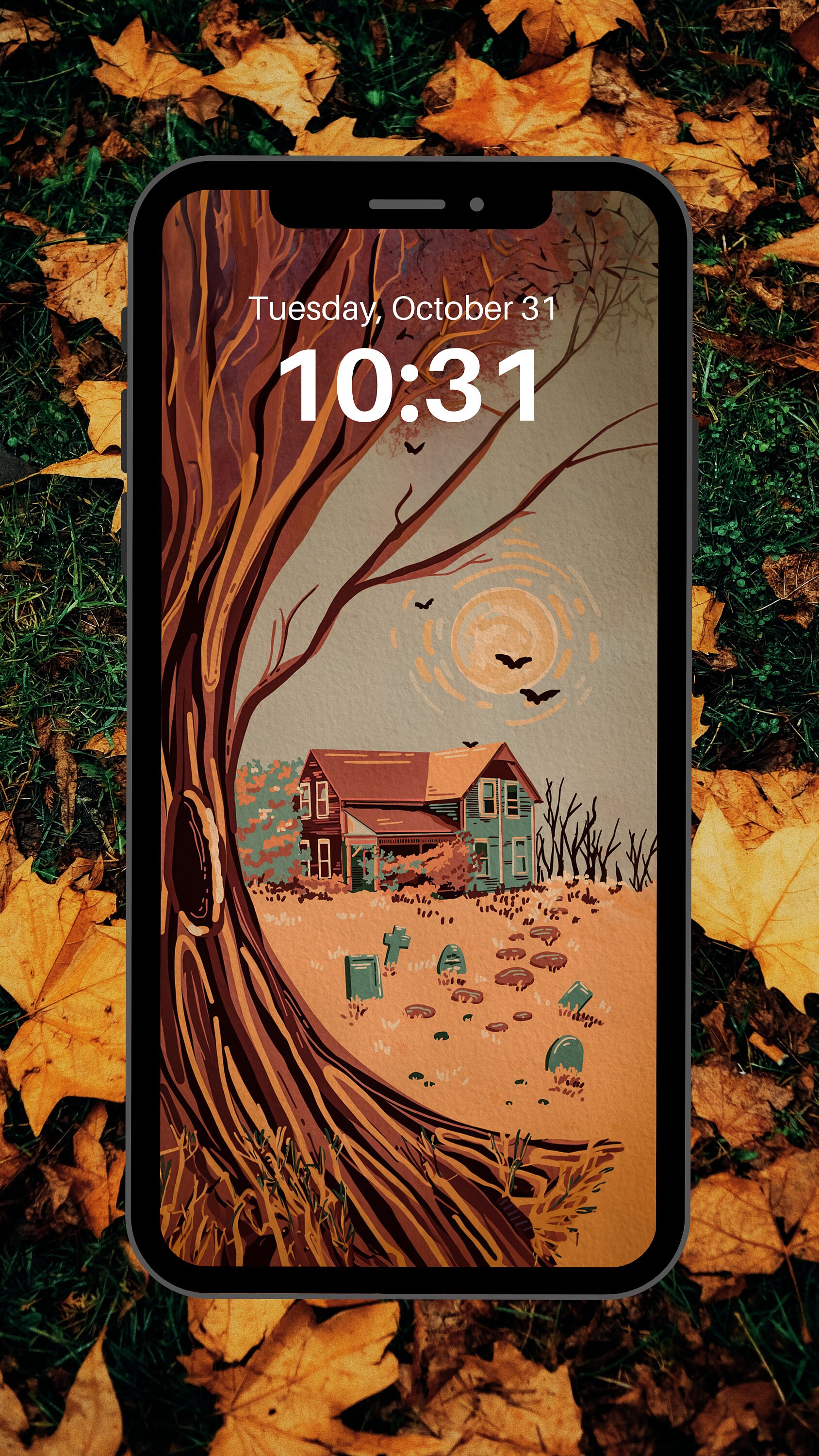 Spooky Phone Wallpaper Bundle, Pack of 4 Witchy Halloween Aesthetic ...