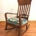 SOLD Reupholstered Antique Tiger Oak Rocking Chair. Made to - Etsy