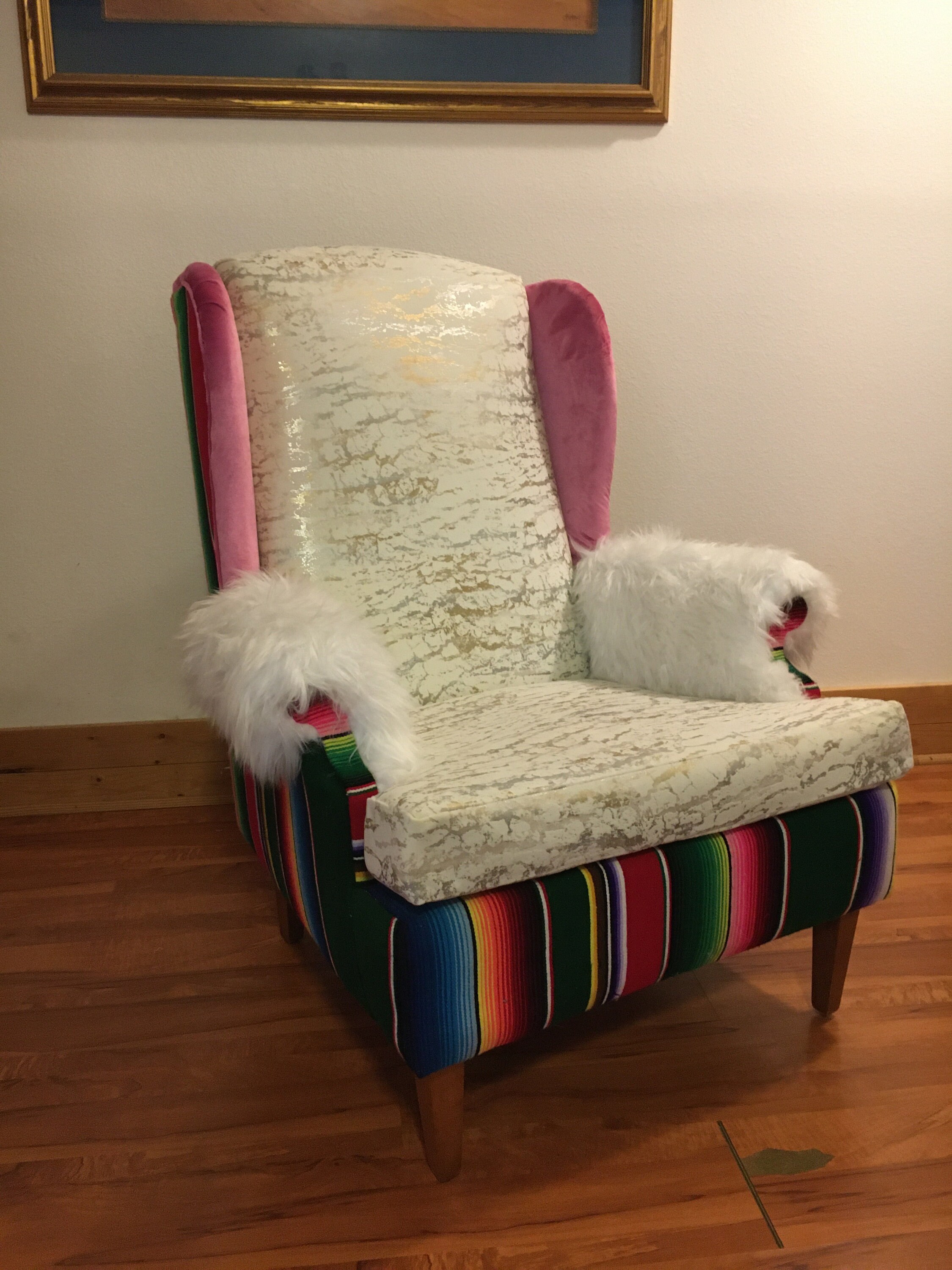 SOLD - Reupholstered Antique Accent Wingback Chair- Made to Order ...