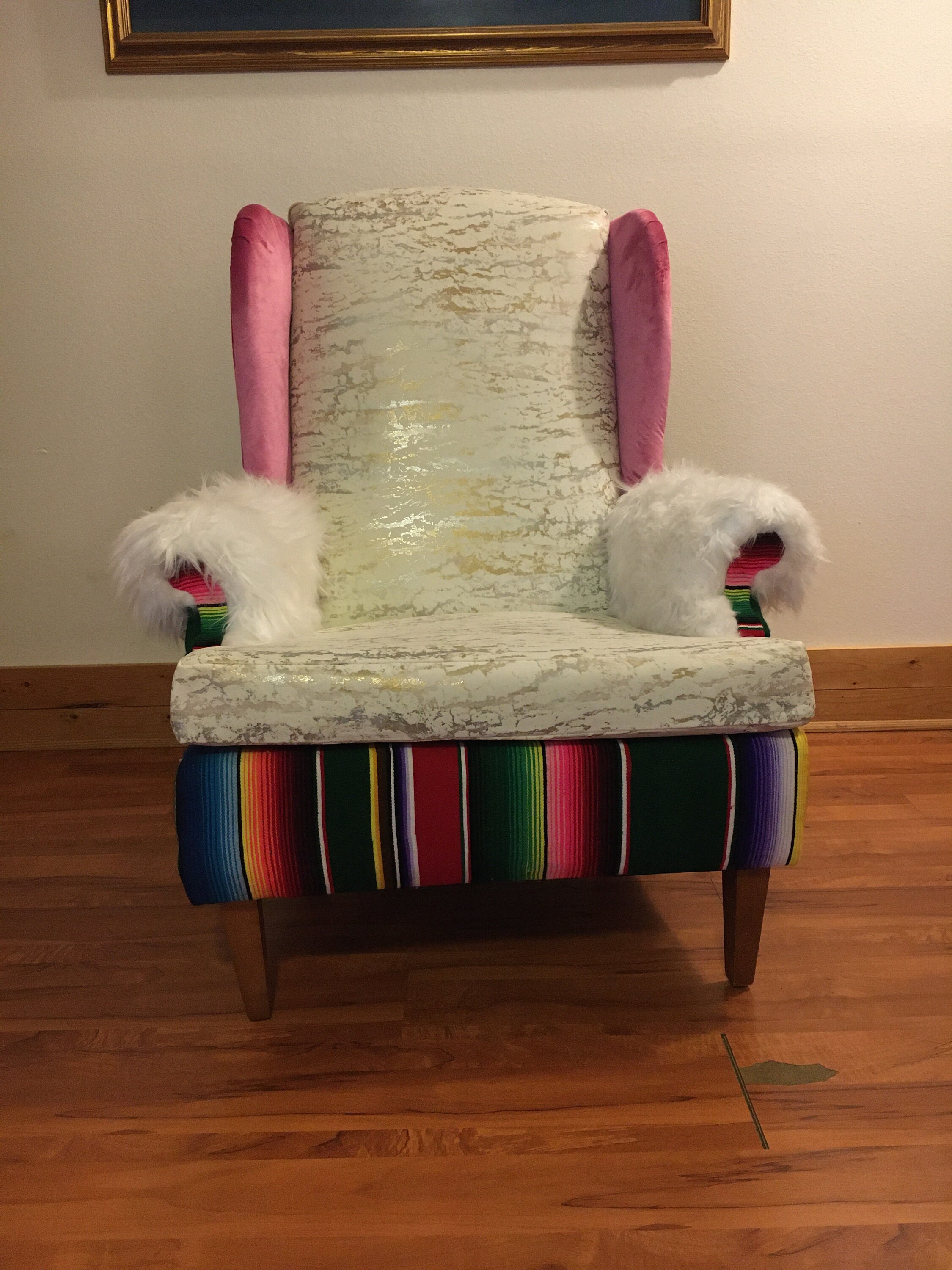 SOLD - Reupholstered Antique Accent Wingback Chair- Made to Order ...